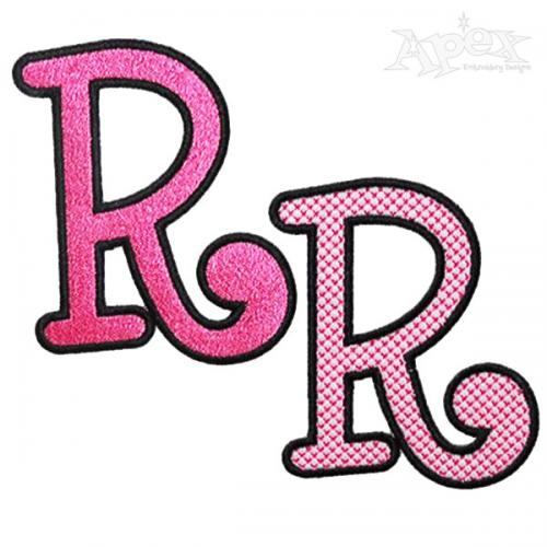 Boys R Gross Fill Embroidery Font | Apex Monogram Designs & Fonts