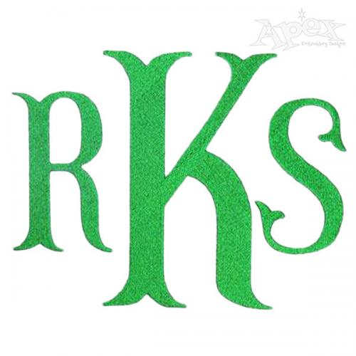 Fish Tail Large Embroidery Font | Apex Monogram Designs & Fonts