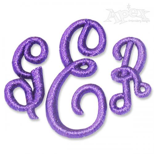 Empire 3D Puff Monogram Empress Machine Embroidery Font