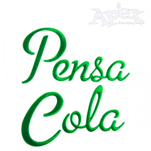 Pensacola Script Embroidery Font | Apex Monogram Designs & Fonts