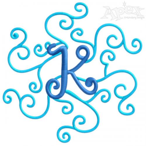 Snow Scroll Monogram Font | Apex Monogram Designs & Fonts