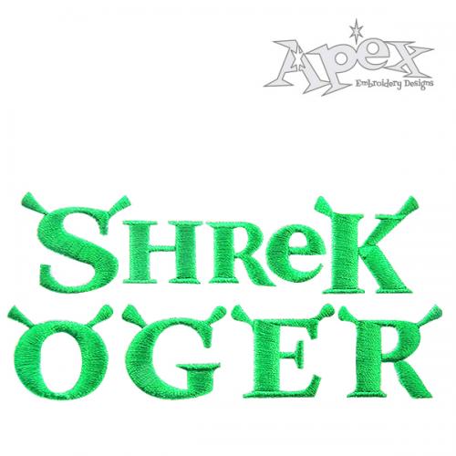 Shrek Alphabet Letters Machine Embroidery Font - Apex