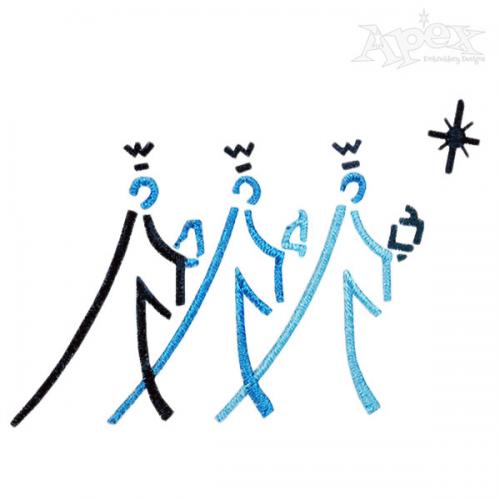 Three Wise men Embroidery Design | Apex Monogram Designs & Fonts