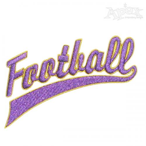 Football Script Tail Embroidery Design | Apex Monogram Designs & Fonts