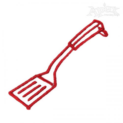 BBQ Grill Spatula Embroidery Design | Apex Monogram Designs & Fonts
