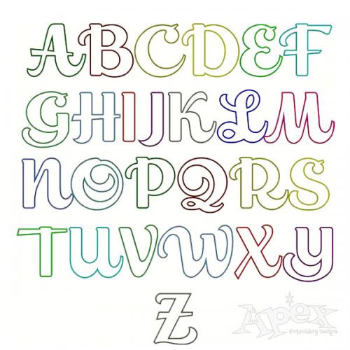 Cursive Script Applique Embroidery Font | Apex Embroidery Designs ...