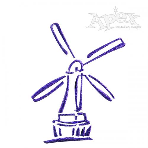 Windmill Embroidery Design | Apex Monogram Designs & Fonts