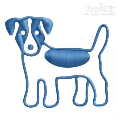 Jack Russell Dog Embroidery Design | Apex Monogram Designs & Fonts