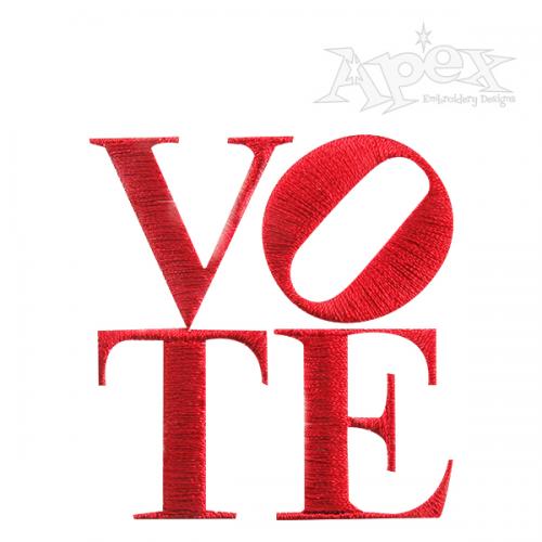 Vote Embroidery Design | Apex Monogram Designs & Fonts
