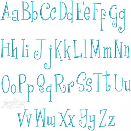 Funky Fun Embroidery Font | Apex Embroidery Designs, Monogram Fonts ...
