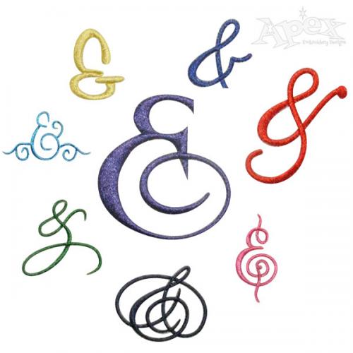 And Ampersand Symbols Machine Embroidery Design - Apex