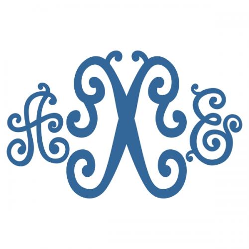 Antique Swirl Monogram Svg Cuttable Font | Apex Embroidery Designs ...