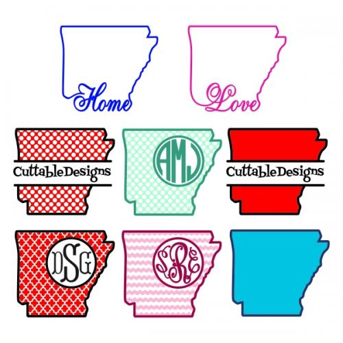 Arkansas Home State Cuttable Designs | Apex Designs & Fonts