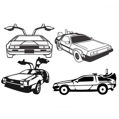 Delorean 80s SVG Vector Cut File Designs - Apex