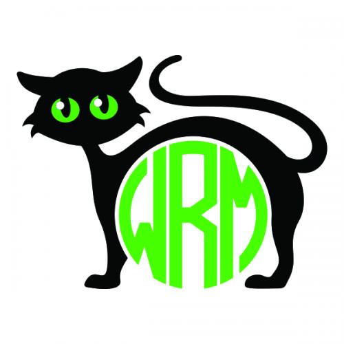 Cat Monogram Cuttable Frames | Apex Embroidery Designs, Monogram Fonts ...