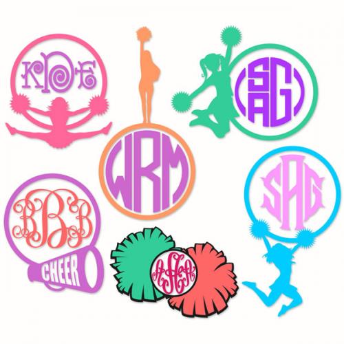 Cheerleading Cheer Monogram SVG Vector Frame Design | Apex