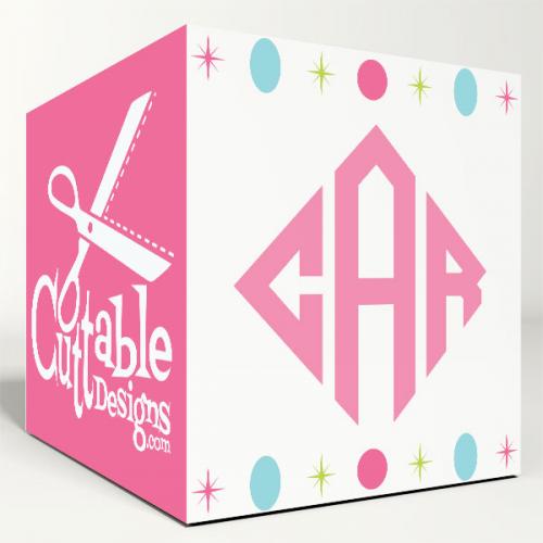 Triangle Diamond Monogram SVG Font Letters Alphabet Cut File - Apex