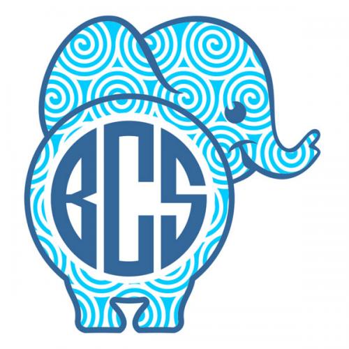 Elephant Cuttable Frames | Apex Embroidery Designs, Monogram Fonts ...