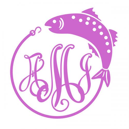 Fish Fishing Monogram Cuttable Frames | Apex Embroidery Designs ...