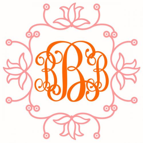 Flowers Nature Monogram Cuttable Designs | Apex Embroidery Designs ...