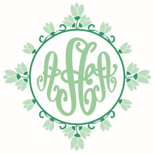 Flowers Nature Monogram Cuttable Designs | Apex Embroidery Designs ...