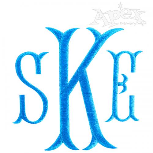 Fishtail Machine Embroidery Font Letters by Apex