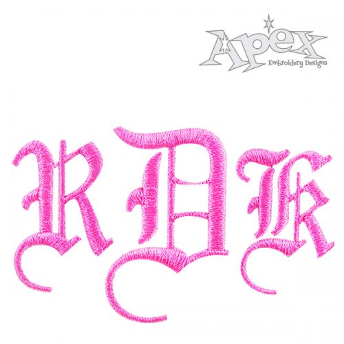 Gothic Bold Embroidery Font | Apex Monogram Designs & Fonts