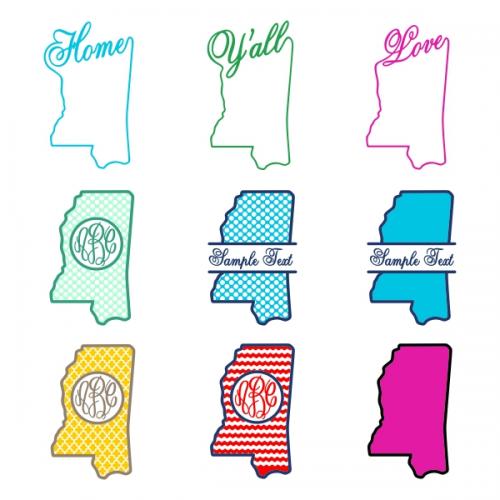 Mississippi Home State Cuttable Designs | Apex Designs & Fonts