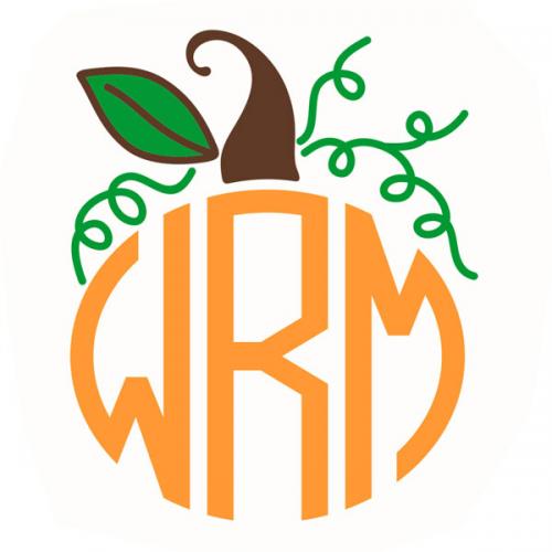 Pumpkin Monogram Cuttable Frames | Apex Embroidery Designs, Monogram ...