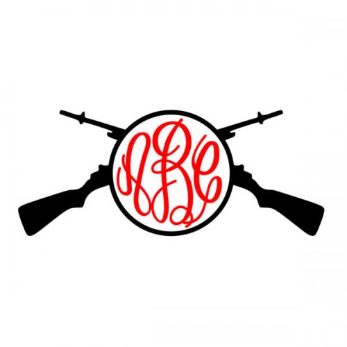 Gun Hunting Monogram Cuttable Frames | Apex Embroidery Designs ...