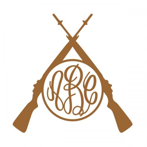 Gun Hunting Monogram Cuttable Frames | Apex Embroidery Designs ...