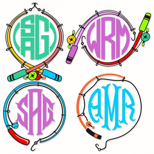 Fishing Rod Cuttable Frames | Apex Designs & Fonts