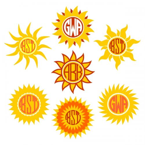 Sun Monogram Cuttable Designs | Apex Designs & Fonts