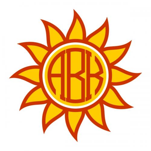 Sun Monogram Cuttable Designs | Apex Embroidery Designs, Monogram Fonts ...