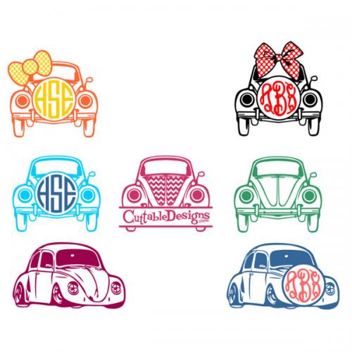 Bug Car Cuttable Frames | Apex Designs & Fonts