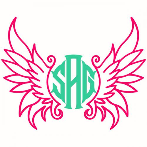 Wings Angel Cuttable Frames | Apex Embroidery Designs, Monogram Fonts ...