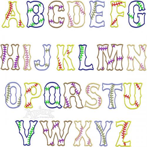Boston Baseball Applique Embroidery Font | Apex Embroidery Designs ...