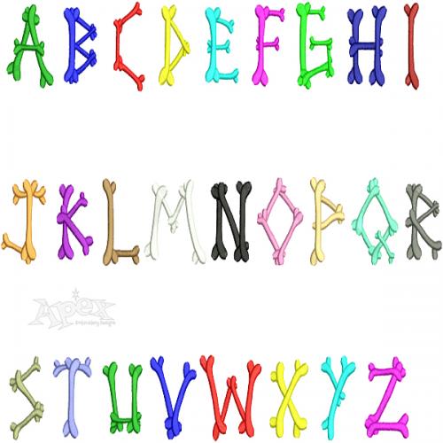 Bones Halloween Embroidery Font | Apex Embroidery Designs, Monogram ...