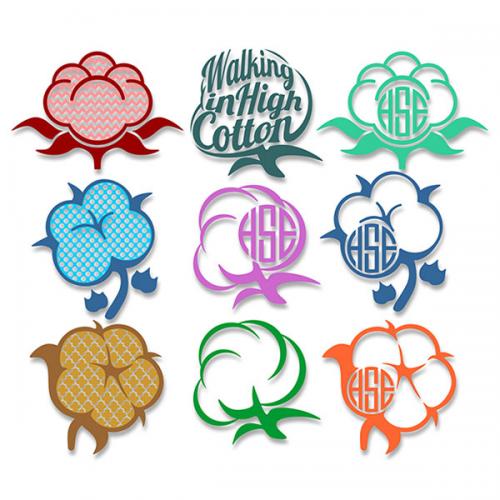 Cotton Monogram Cuttable Design Frames | Apex Designs & Fonts