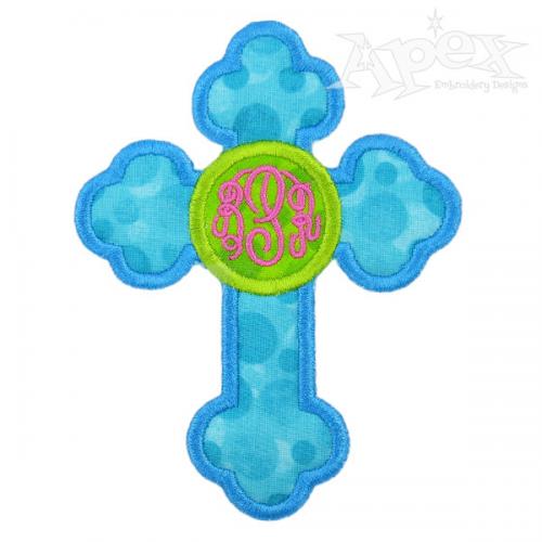 Cross Monogram Frame Embroidery Design | Apex Monogram Designs & Fonts