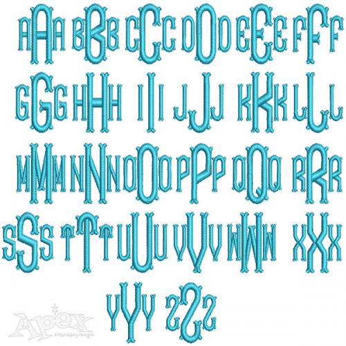 Dimples Embroidery Font | Apex Embroidery Designs, Monogram Fonts ...