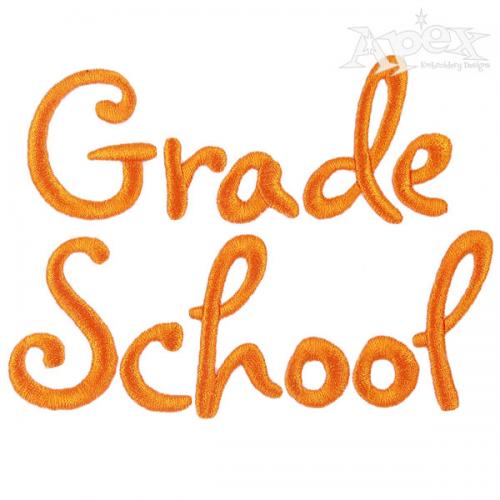Grade School Script Alphabet Machine Embroidery Font - Apex