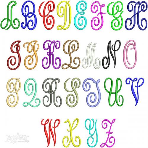 Cayman Curlz Embroidery Font | Apex Embroidery Designs, Monogram Fonts ...