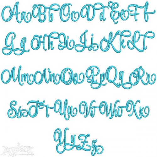 Miami Script Embroidery Font | Apex Embroidery Designs, Monogram Fonts ...