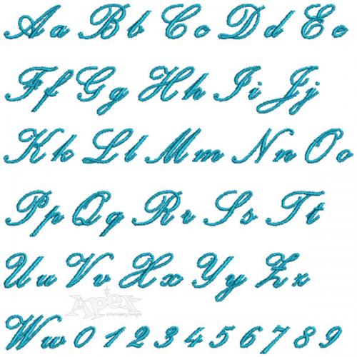 True Script Embroidery Font | Apex Embroidery Designs, Monogram Fonts ...