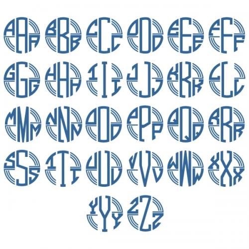 Round Lined Circle Cuttable Font | Apex Embroidery Designs, Monogram ...