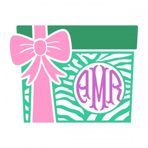 Gift Box Monogram Cuttable Frame | Apex Embroidery Designs, Monogram ...