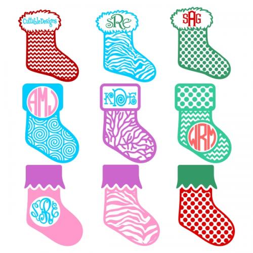Christmas Stocking Cuttable Frame | Apex Designs & Fonts