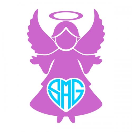 Angel Monogram Svg Cuttable Frame | Apex Embroidery Designs, Monogram ...