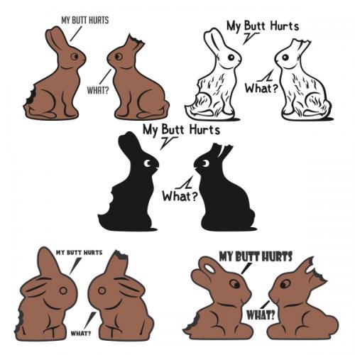 Chocolate Easter Bunnies SVG Vector Designs Clip Art Cut File - Apex